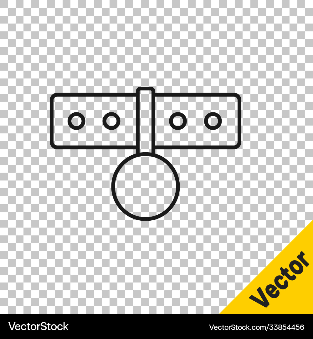 Black line collar with name tag icon isolated Vector Image
