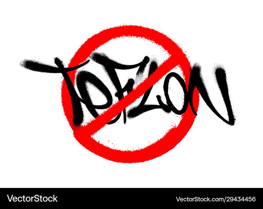 Crossed out polytetrafluoroethylene drawn spray Vector Image