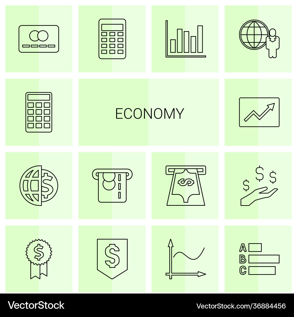 Economy icons Royalty Free Vector Image - VectorStock