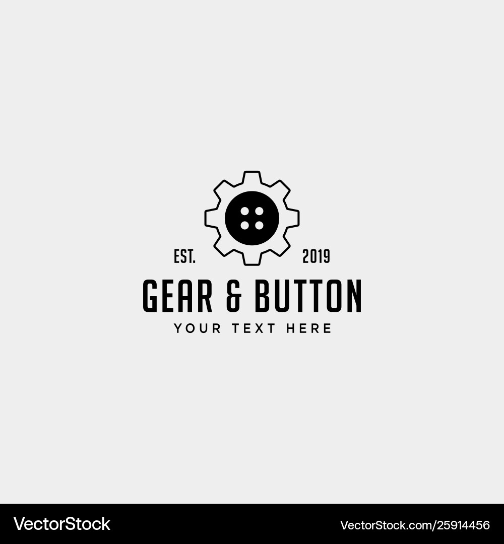 Gear button logo line clothes industrial icon Vector Image