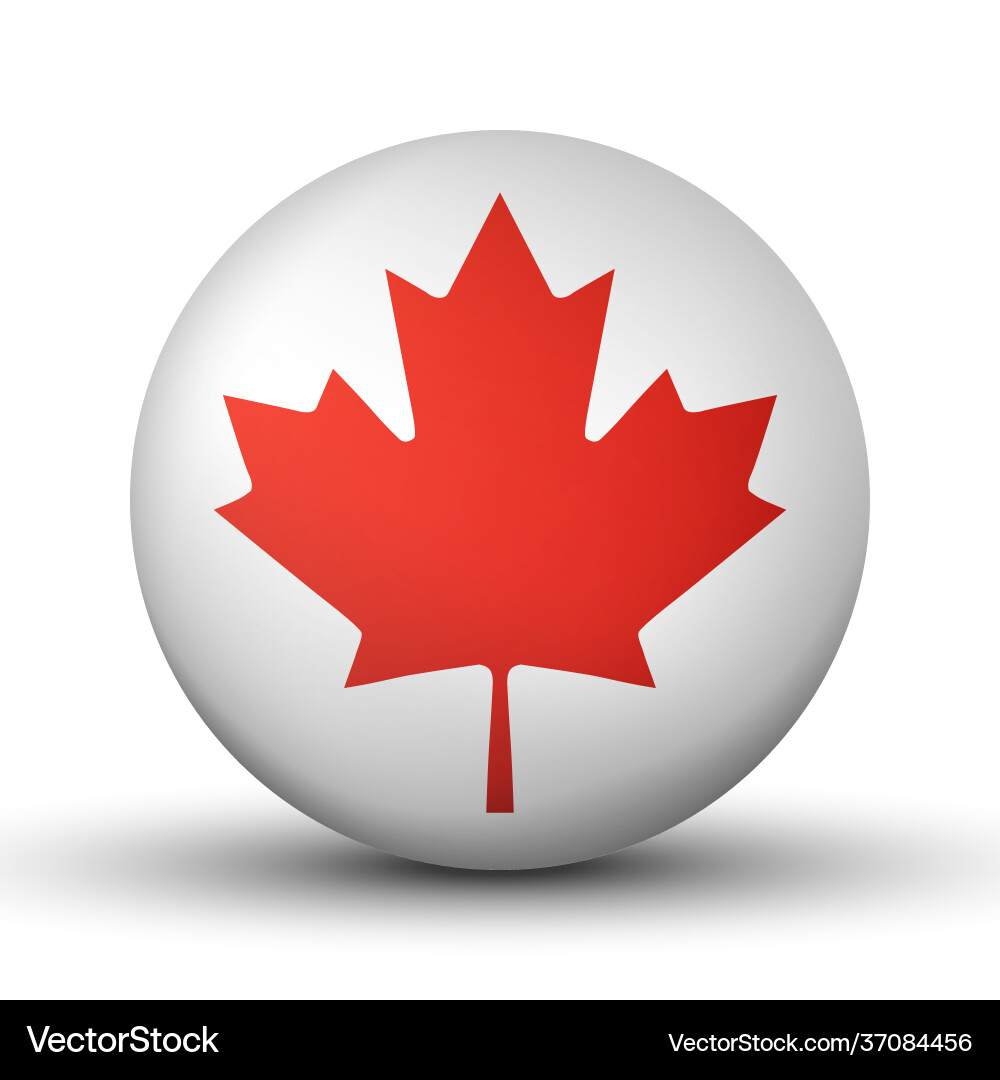 Glass light ball with flag canada round sphere Vector Image