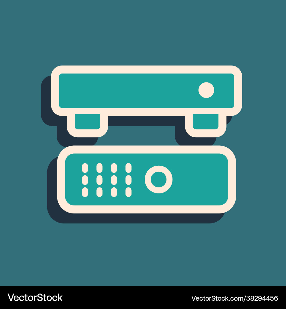 Green multimedia and tv box receiver and player Vector Image