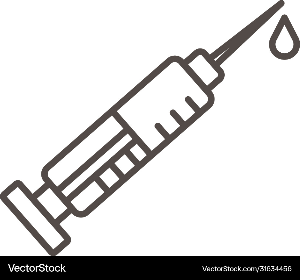 Injection medical line style icon Royalty Free Vector Image