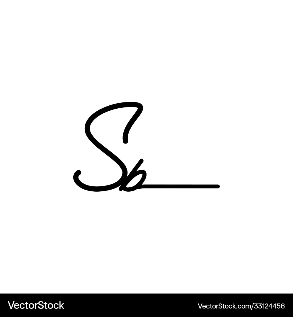 Letter sb signature logo template Royalty Free Vector Image