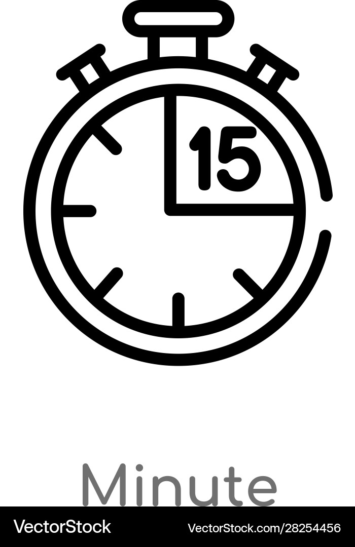 Outline minute icon isolated black simple line Vector Image