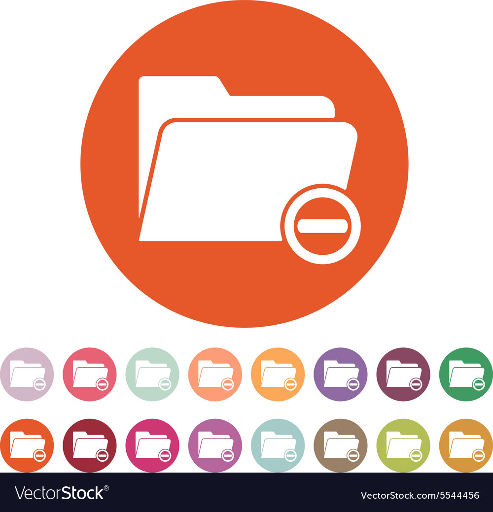 Remove from folder icon data and directory Vector Image
