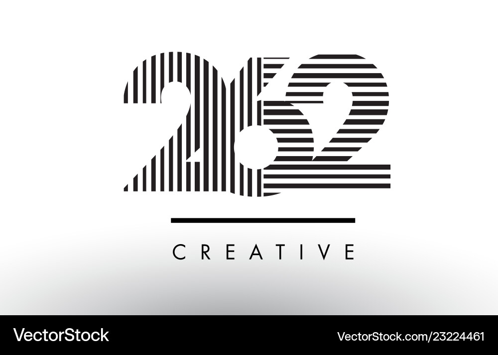 262 black and white lines number logo design Vector Image