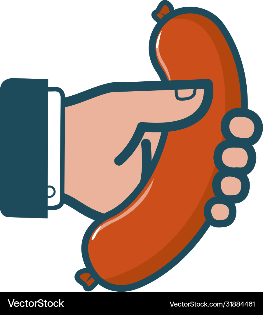 Businessman holding a sausage Royalty Free Vector Image