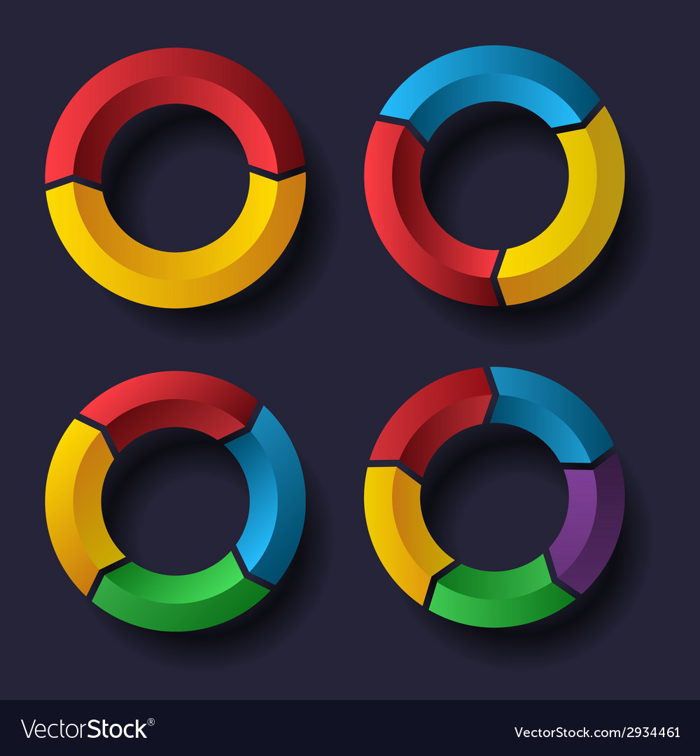 Circle chart set Royalty Free Vector Image - VectorStock