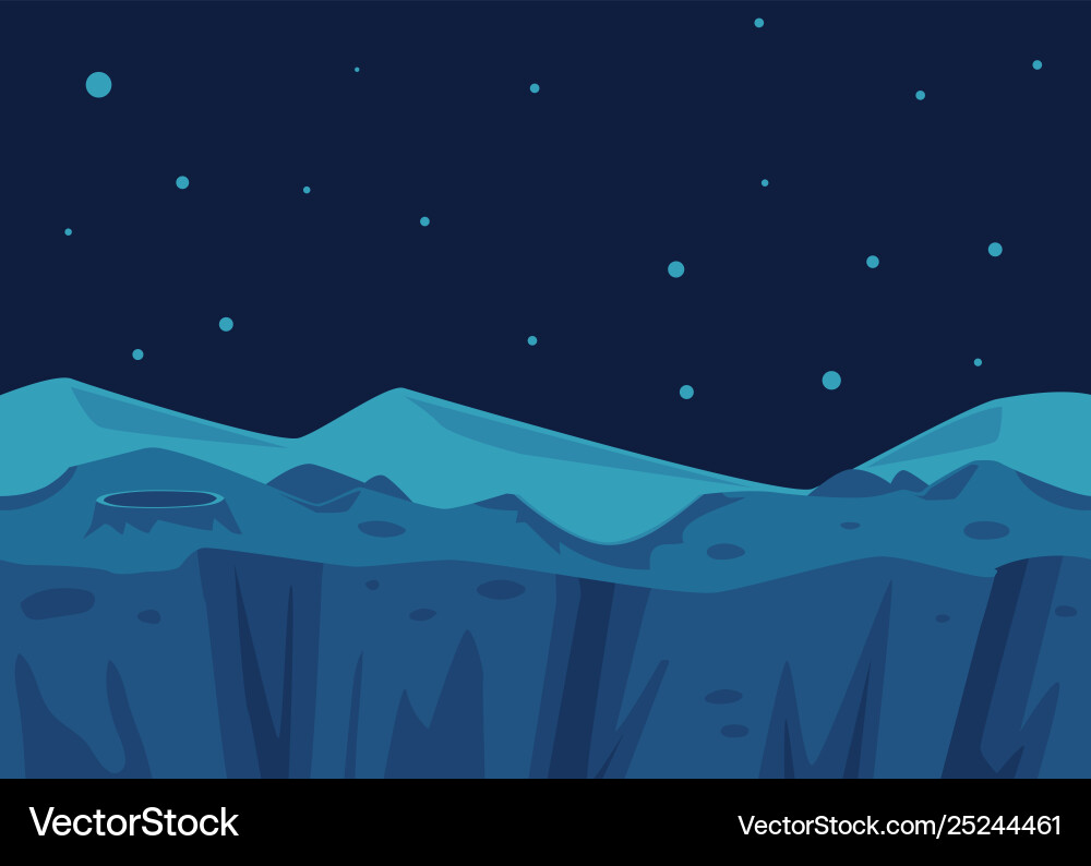 Cosmic landscape background and crater star Vector Image