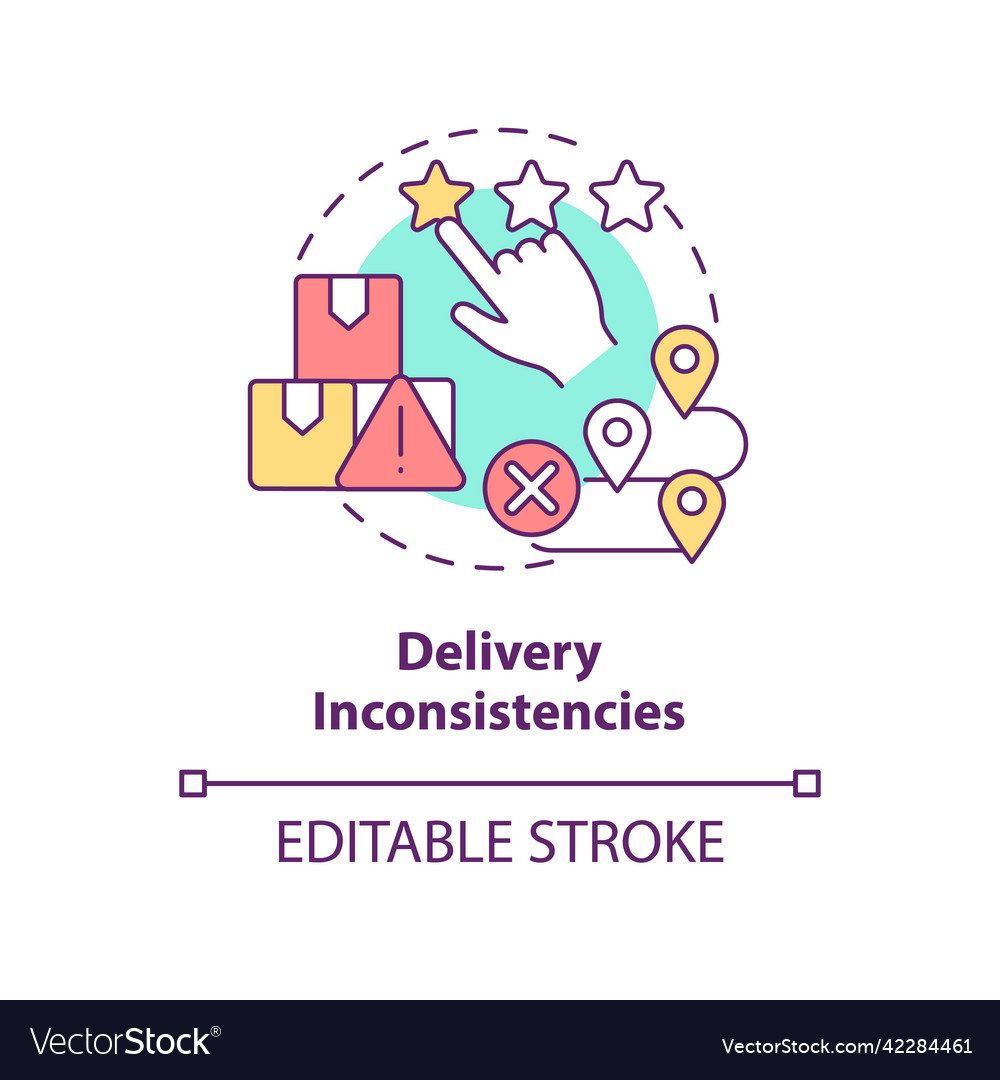 Delivery inconsistencies concept icon Royalty Free Vector