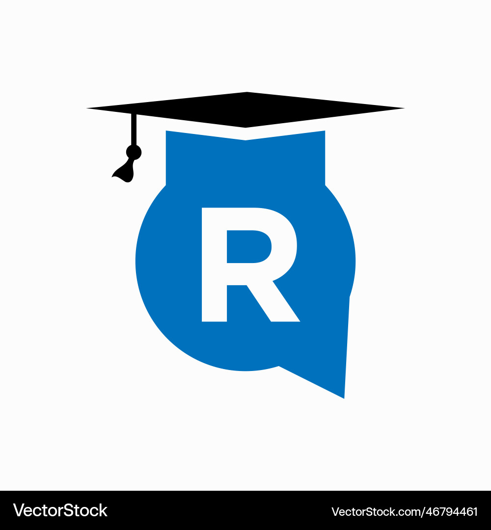 Education logo design on letter r concept Vector Image