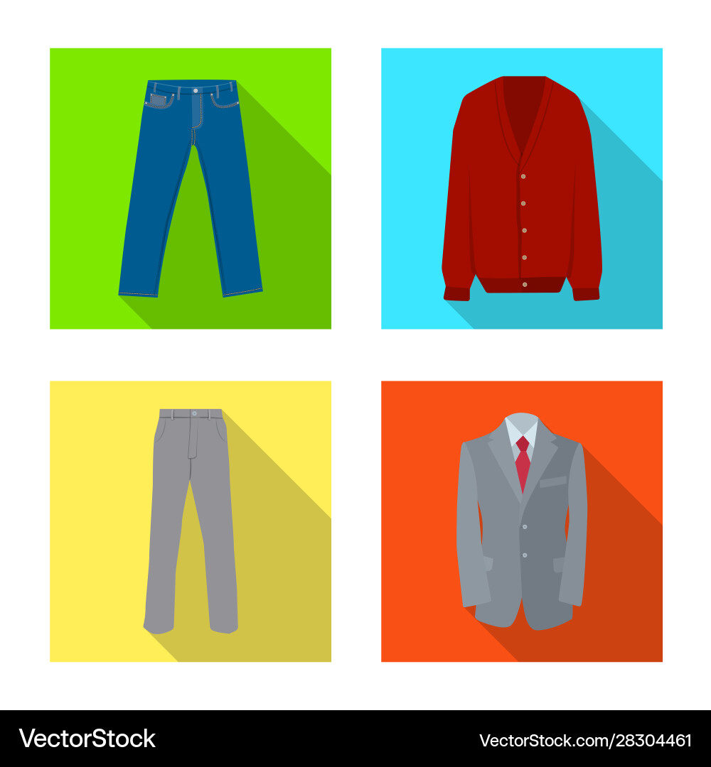 Isolated object man and clothing symbol set Vector Image
