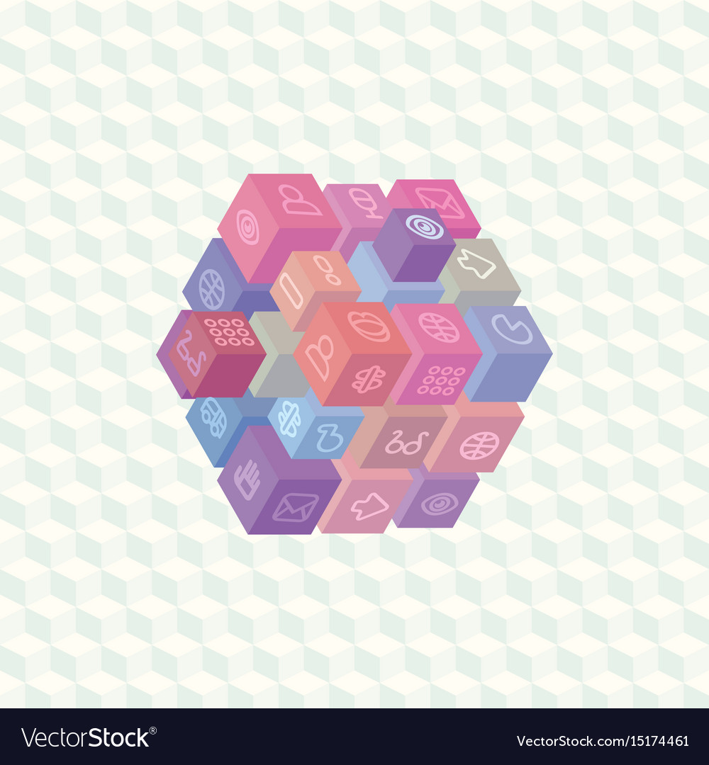 Isometric Projection Infographic Array Cubes Vector Image
