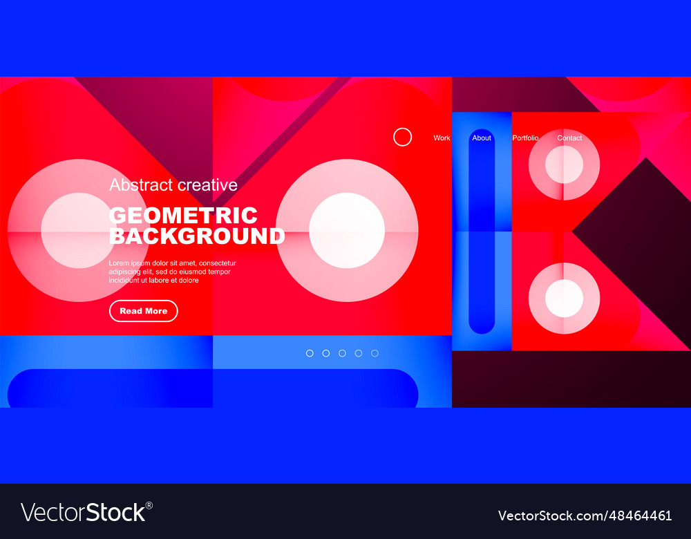 Minimal landing page geometric shapes business Vector Image
