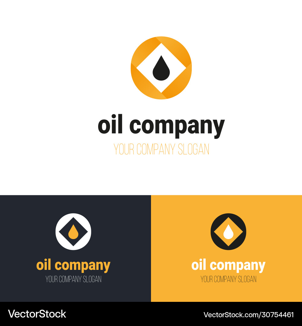 Oil company logo with drop design Royalty Free Vector Image