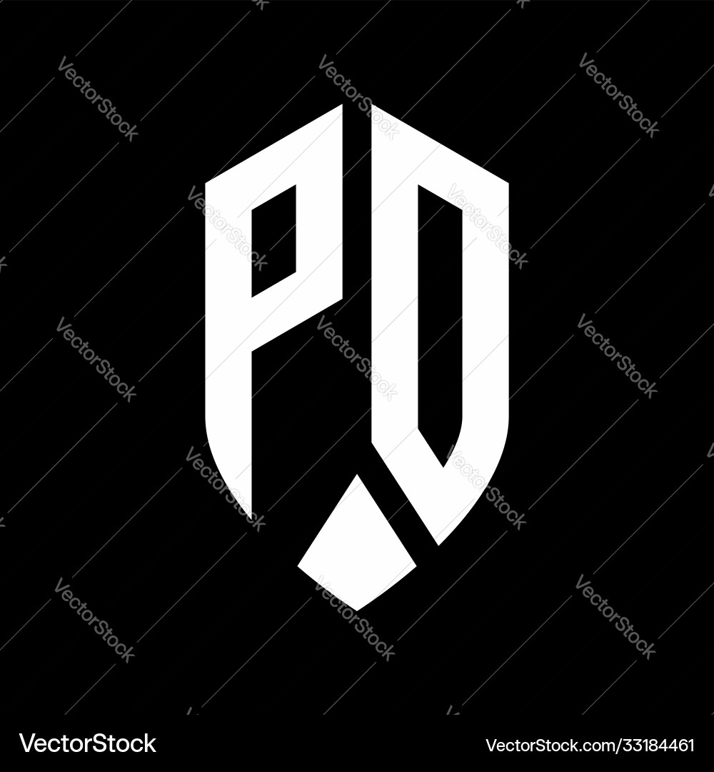 Pd logo monogram with emblem shield style design Vector Image