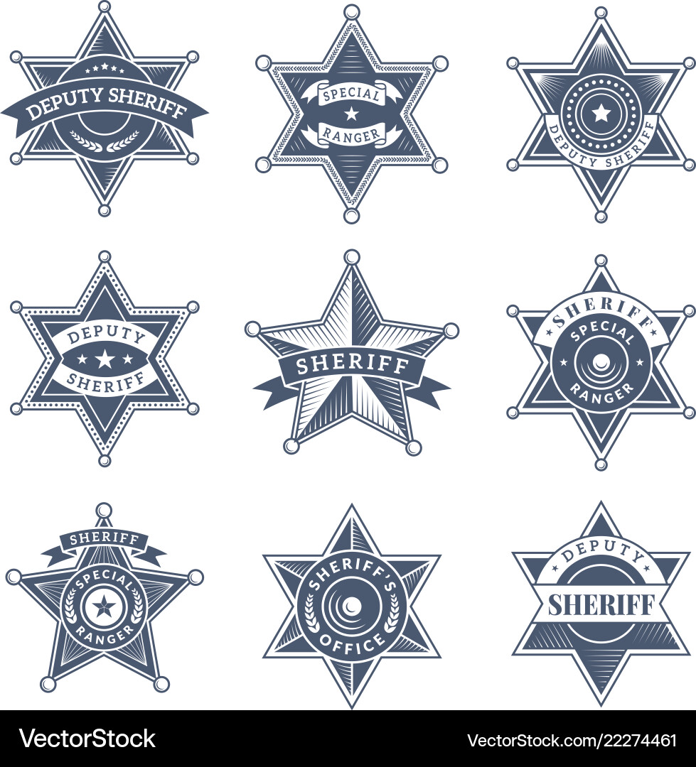 Security sheriff badges police shield and Vector Image