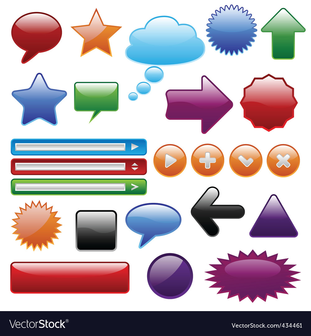 Shiny web elements Royalty Free Vector Image - VectorStock