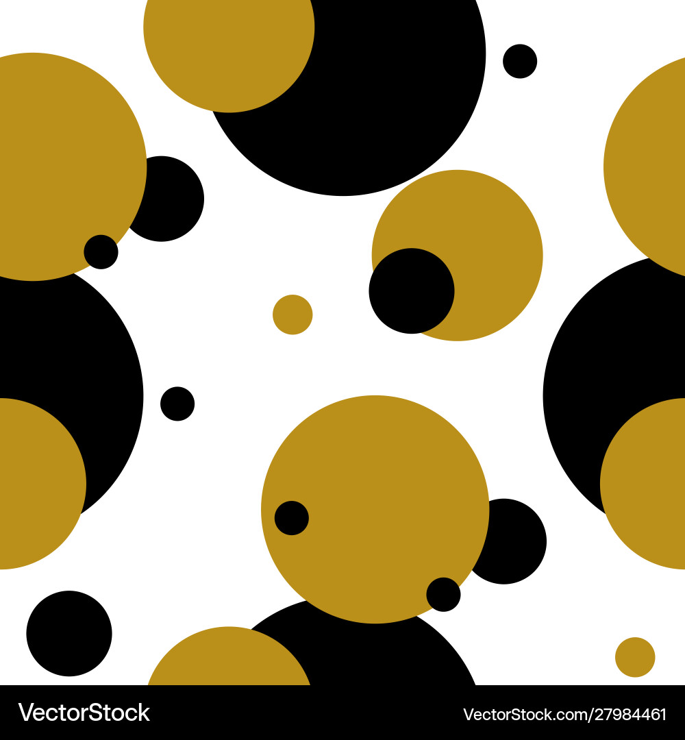 Simple gold black circle seamless pattern Vector Image