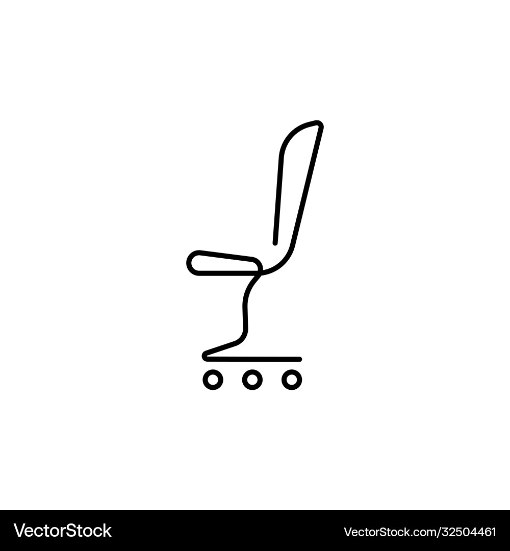 Simple office chair in one line sign Royalty Free Vector