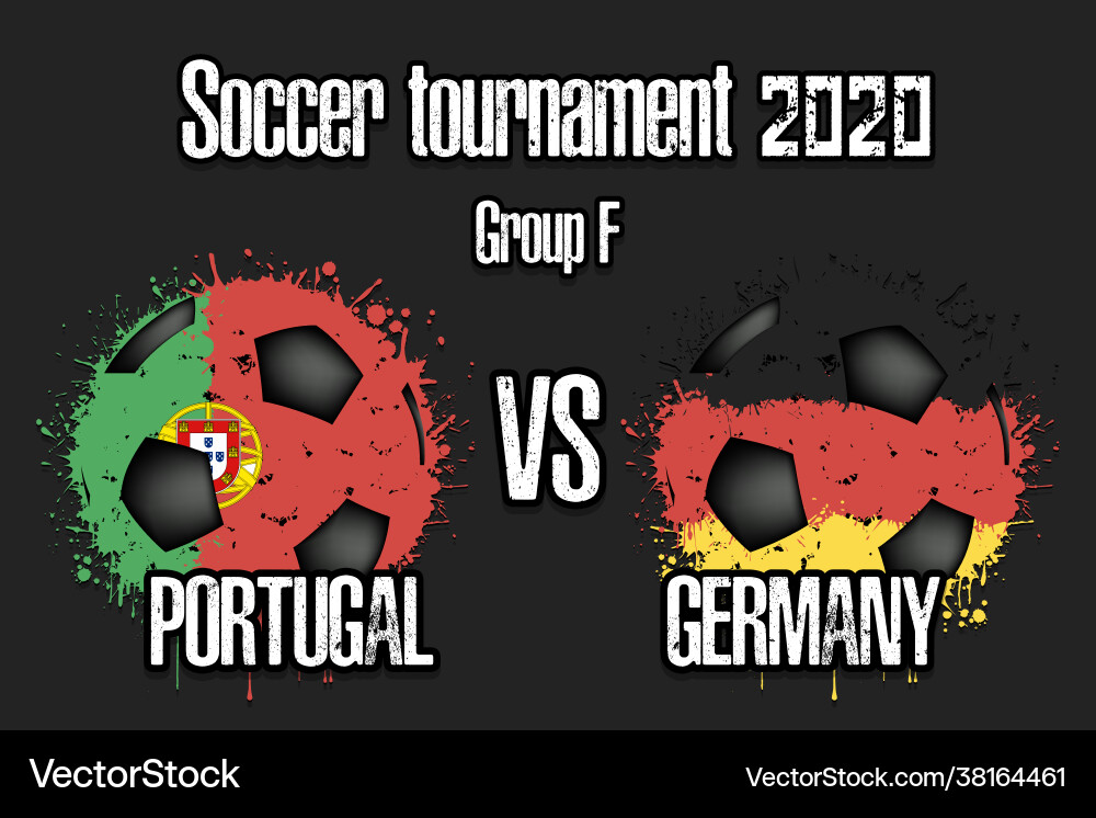 Soccer game portugal vs germany Royalty Free Vector Image