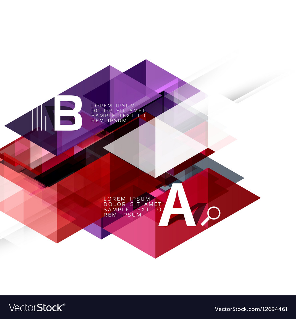 Transparent overlapping triangles Royalty Free Vector Image