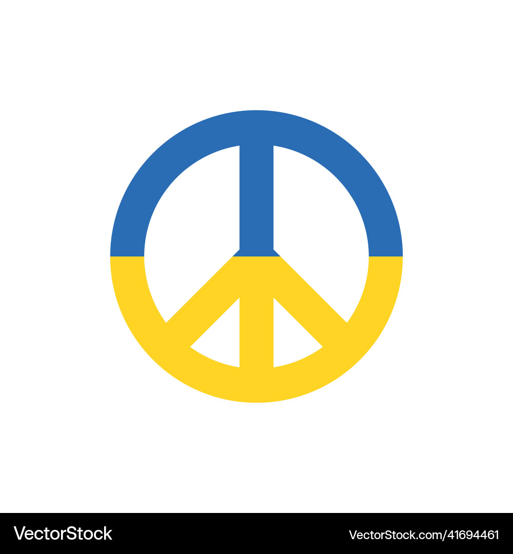 Ukrainian flag in peace symbol Royalty Free Vector Image