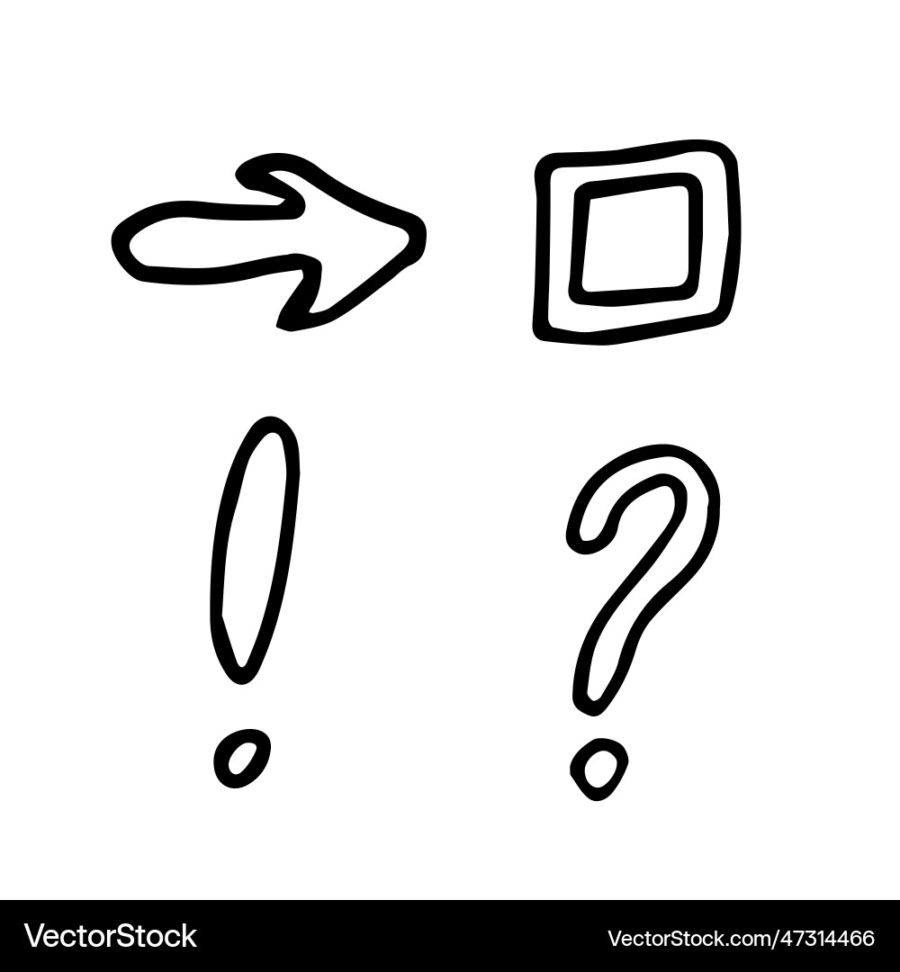 A set of an arrow square question Royalty Free Vector Image