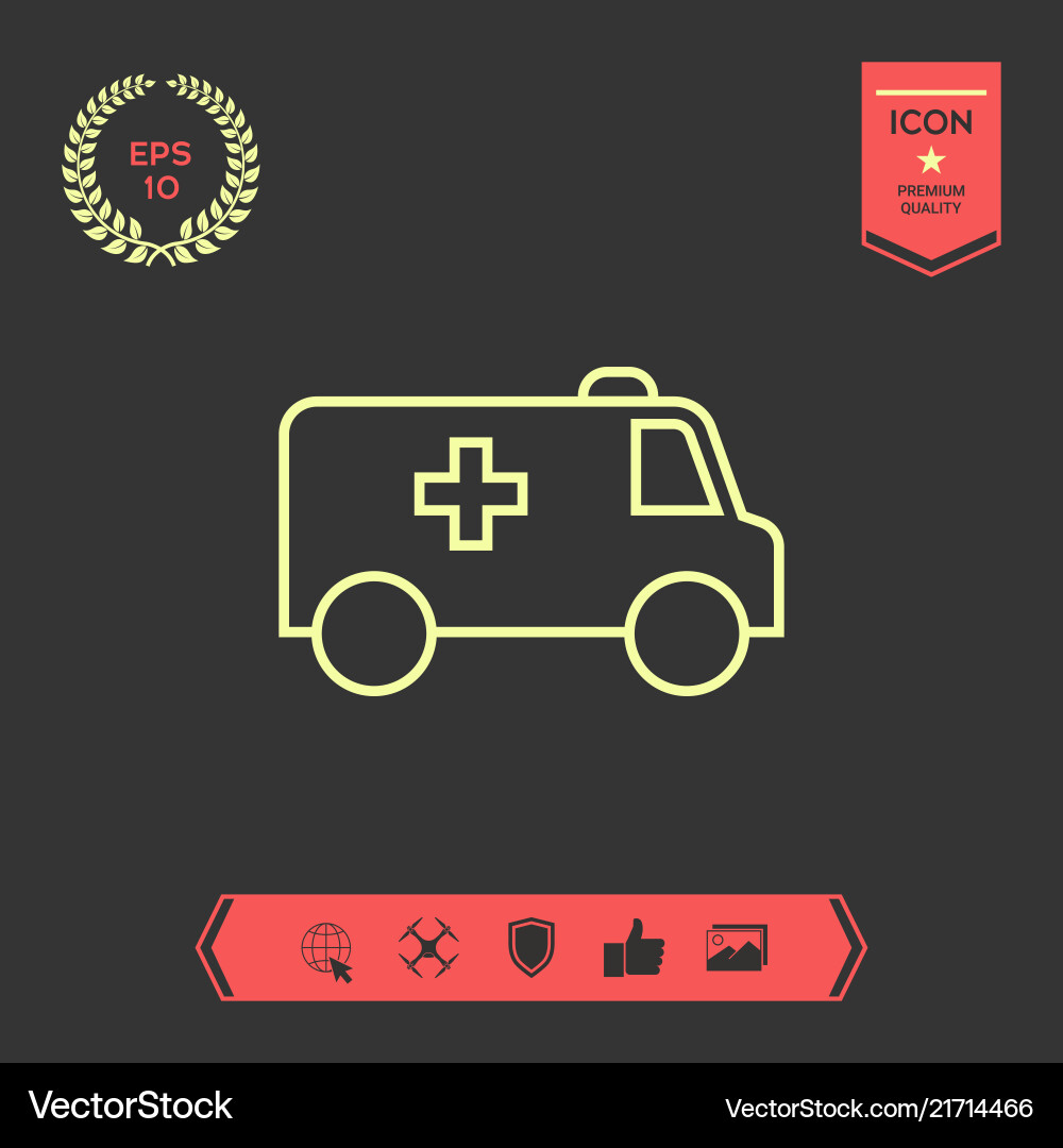 Ambulance line icon graphic elements for your Vector Image