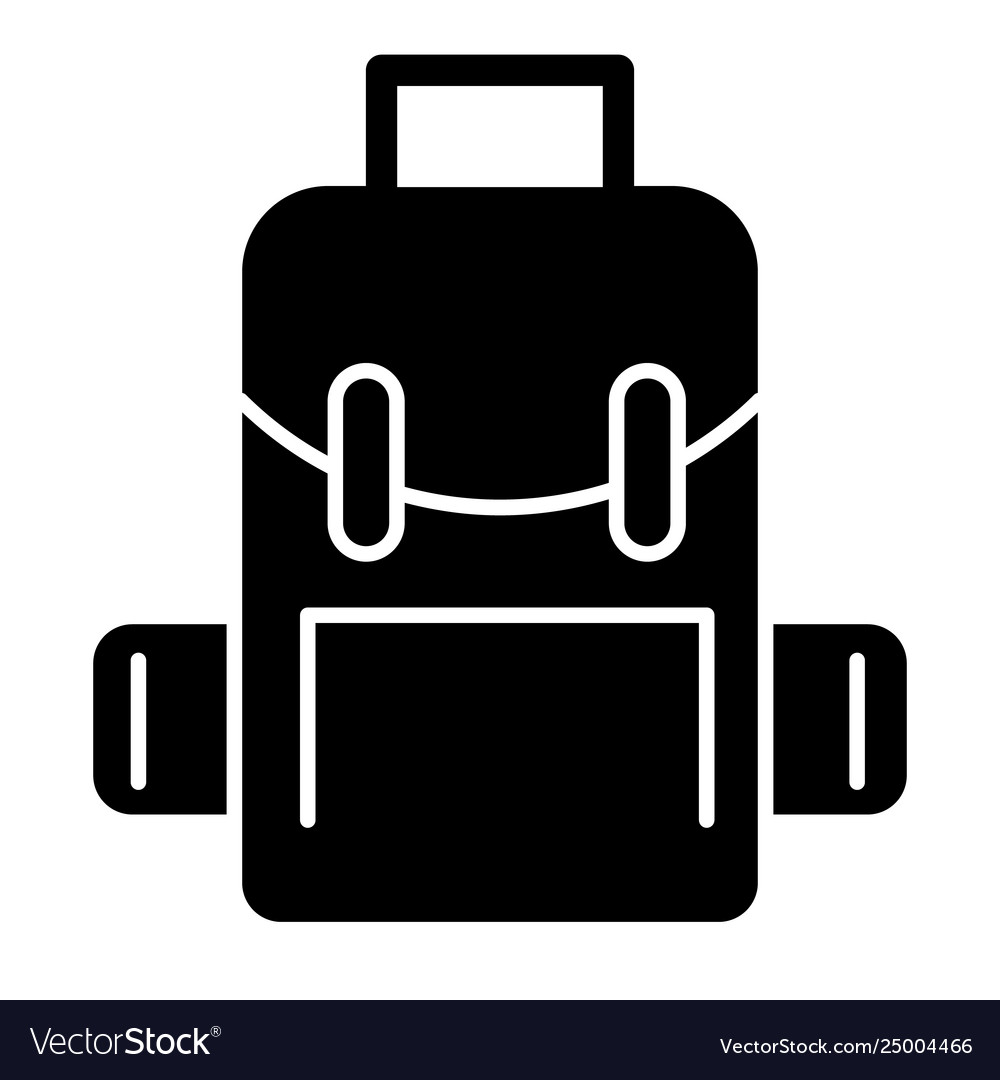 Backpack solid icon school bag Royalty Free Vector Image