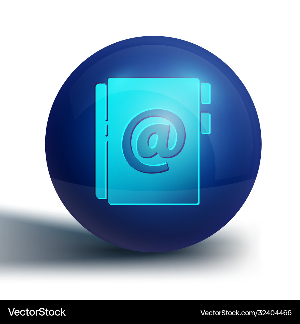 Blue address book icon isolated on white Vector Image