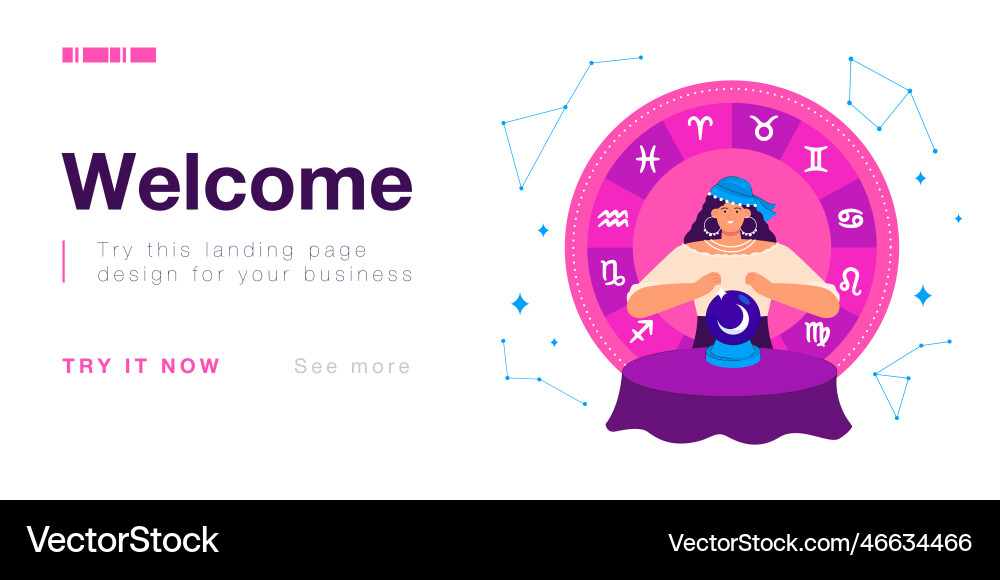 Fortune seer predicting fate with astrology Vector Image
