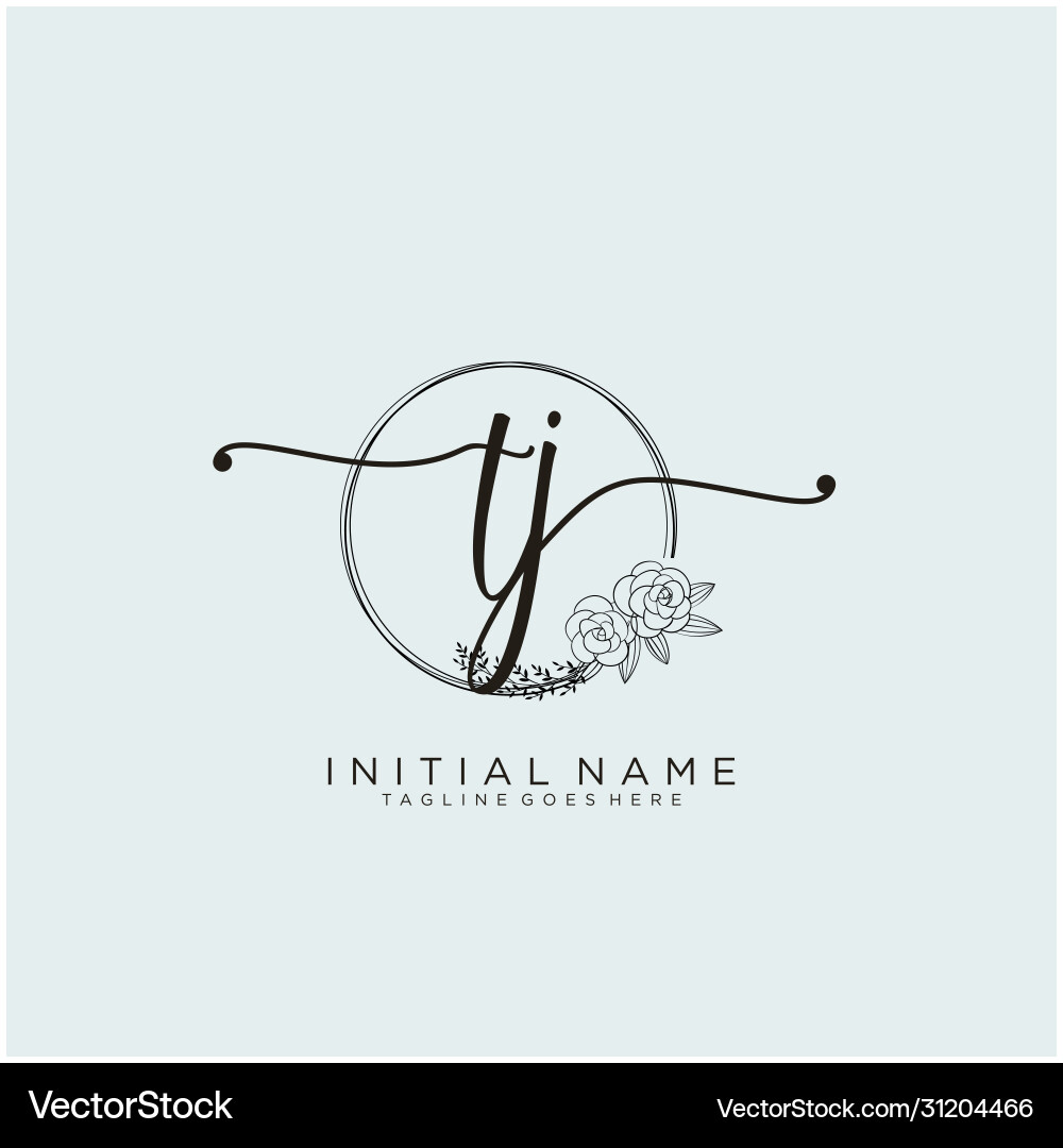 Letter initial tj beauty monogram and elegant Vector Image