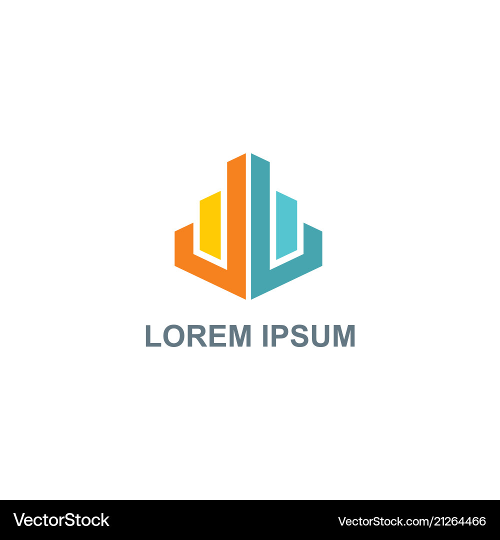 Line building business logo Royalty Free Vector Image