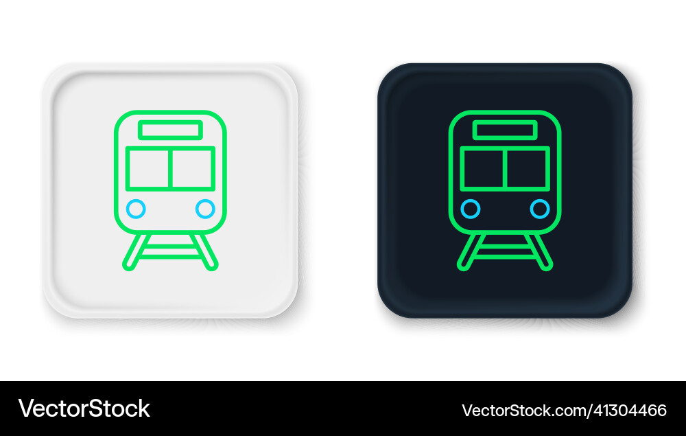 Line train and railway icon isolated on white Vector Image