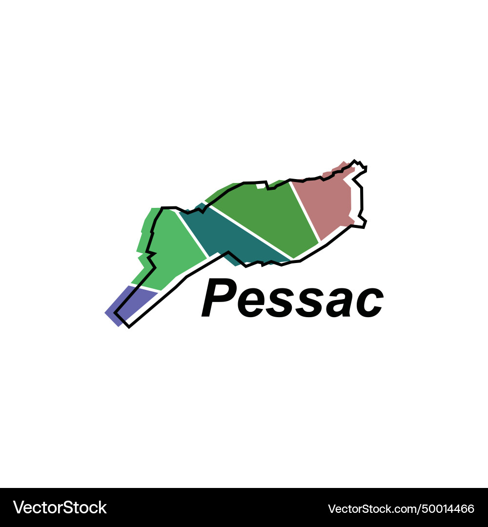 Map of pessac design template national borders Vector Image