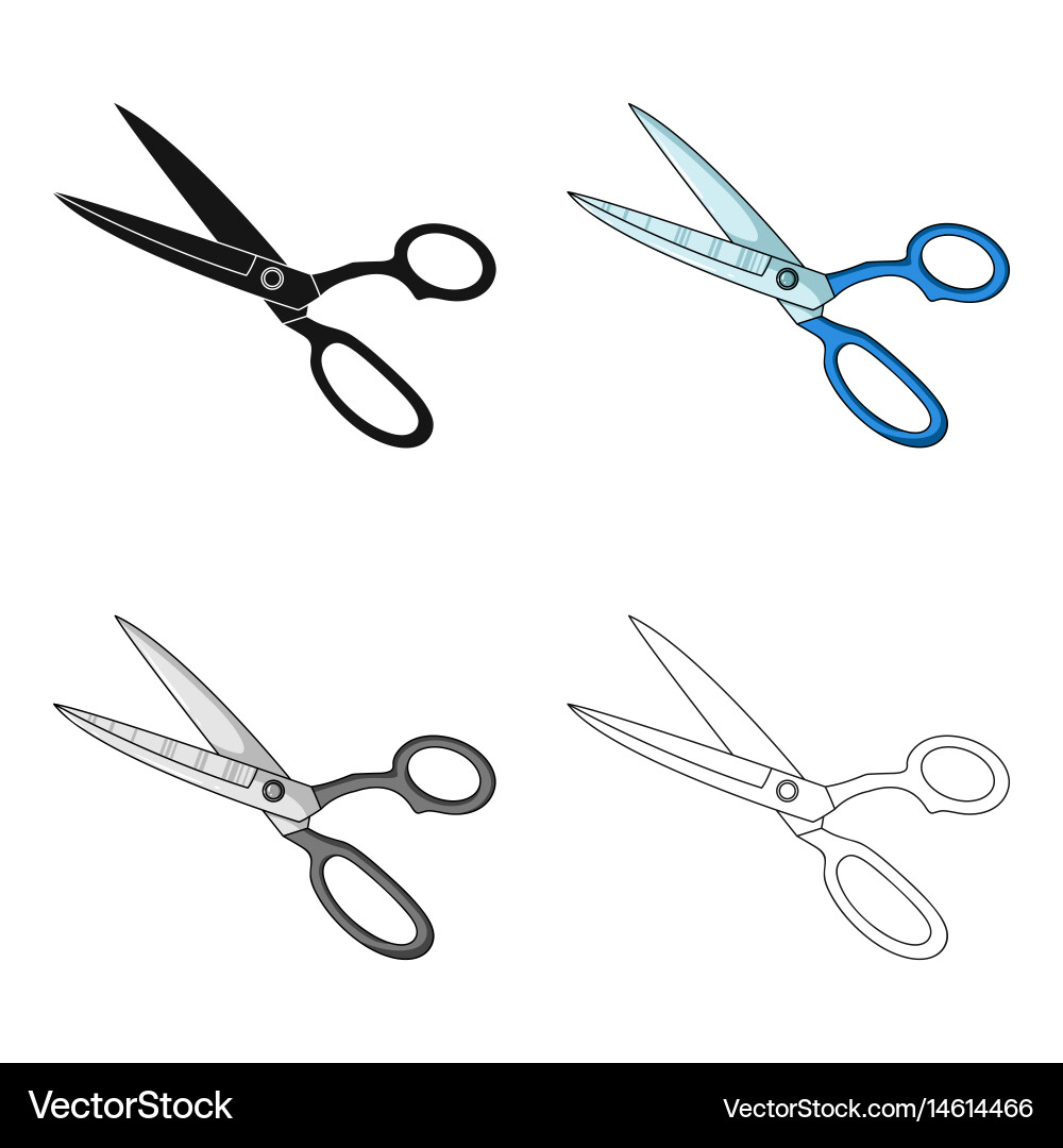 Metal scissors with blue handlessewing Royalty Free Vector