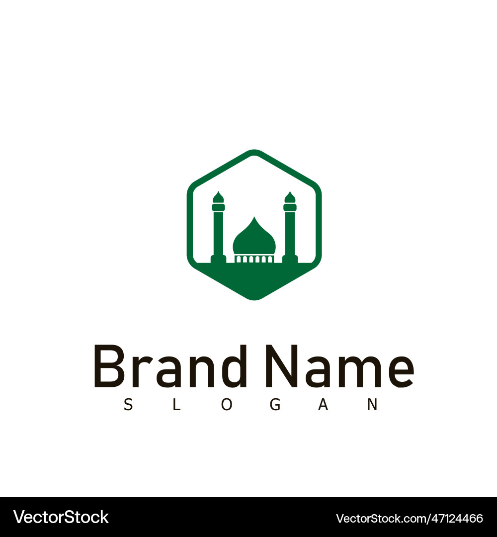 Mosque islam muslim arabic logo Royalty Free Vector Image