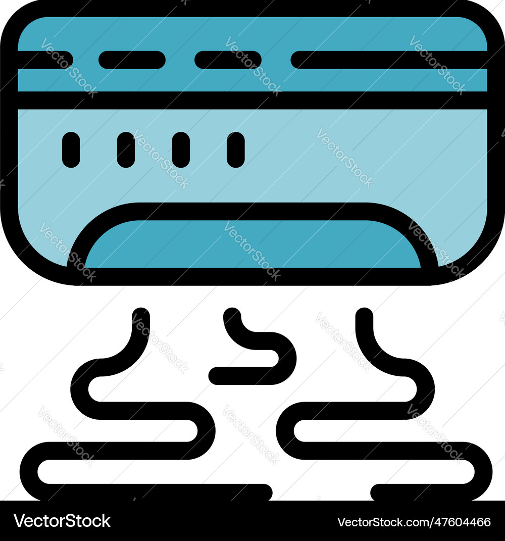 Repair air conditioner home icon flat Royalty Free Vector