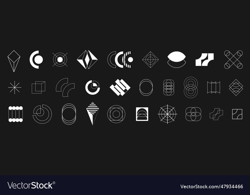 Retro bauhaus abstract geometric shapes collection