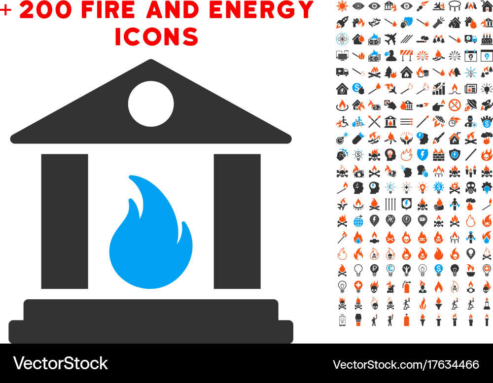 Sacrificial temple fire icon with bonus power Vector Image