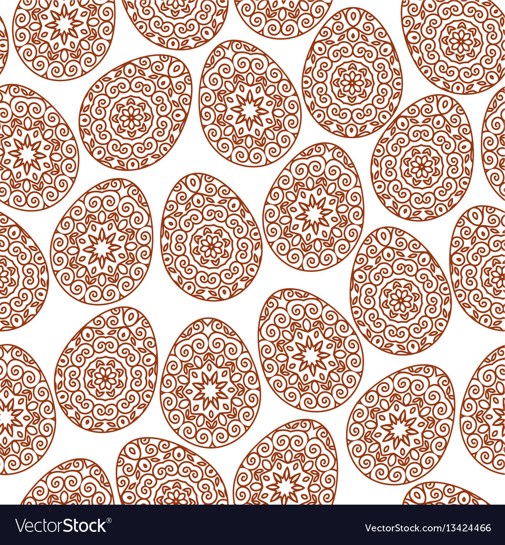 Seamless pattern with easter eggs Royalty Free Vector Image
