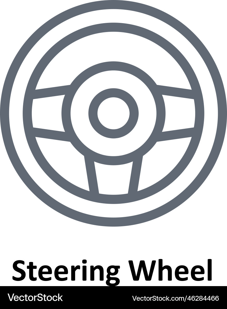 Steering wheel outline icons simple Royalty Free Vector