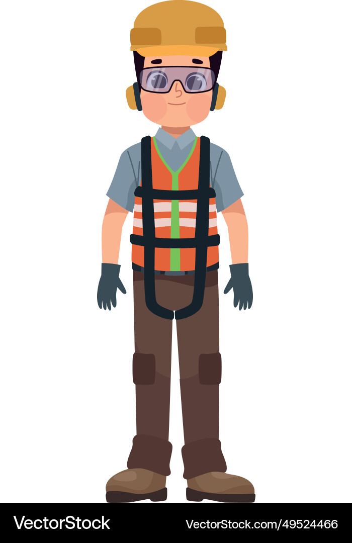 Worker wearing safety equipment Royalty Free Vector Image