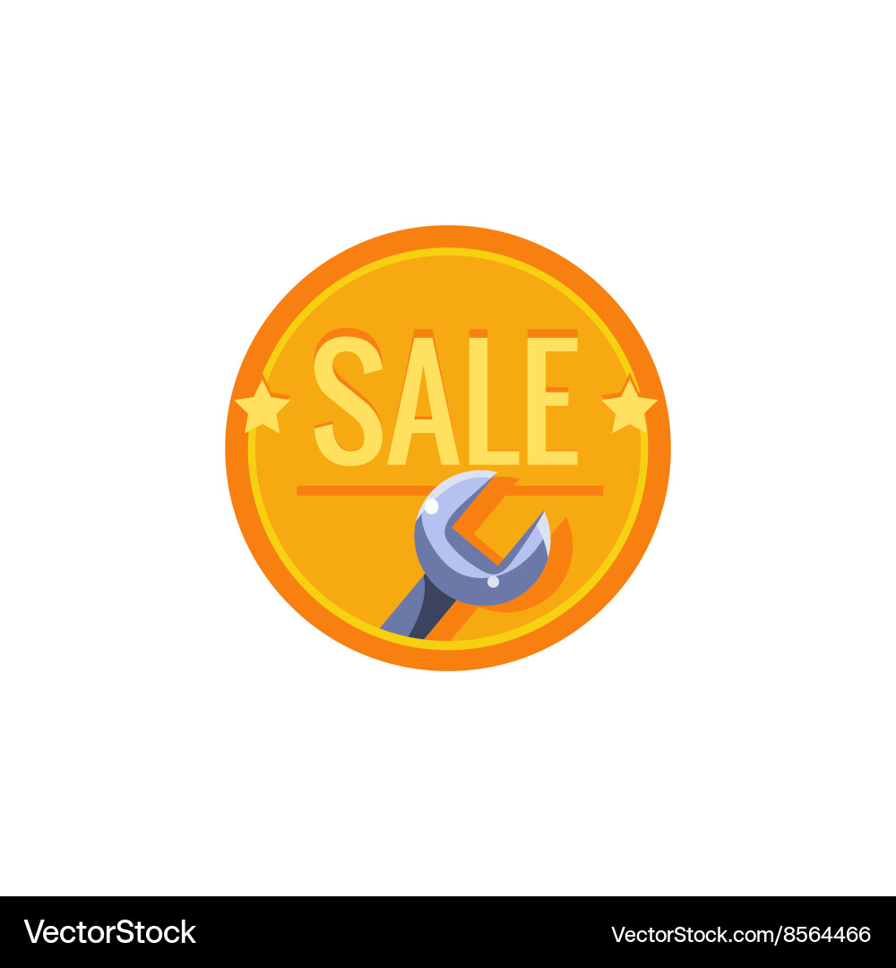 Wrench sale sticker Royalty Free Vector Image - VectorStock