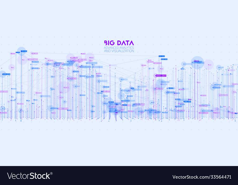 Abstract 3d Big Data Visualization Royalty Free Vector Image