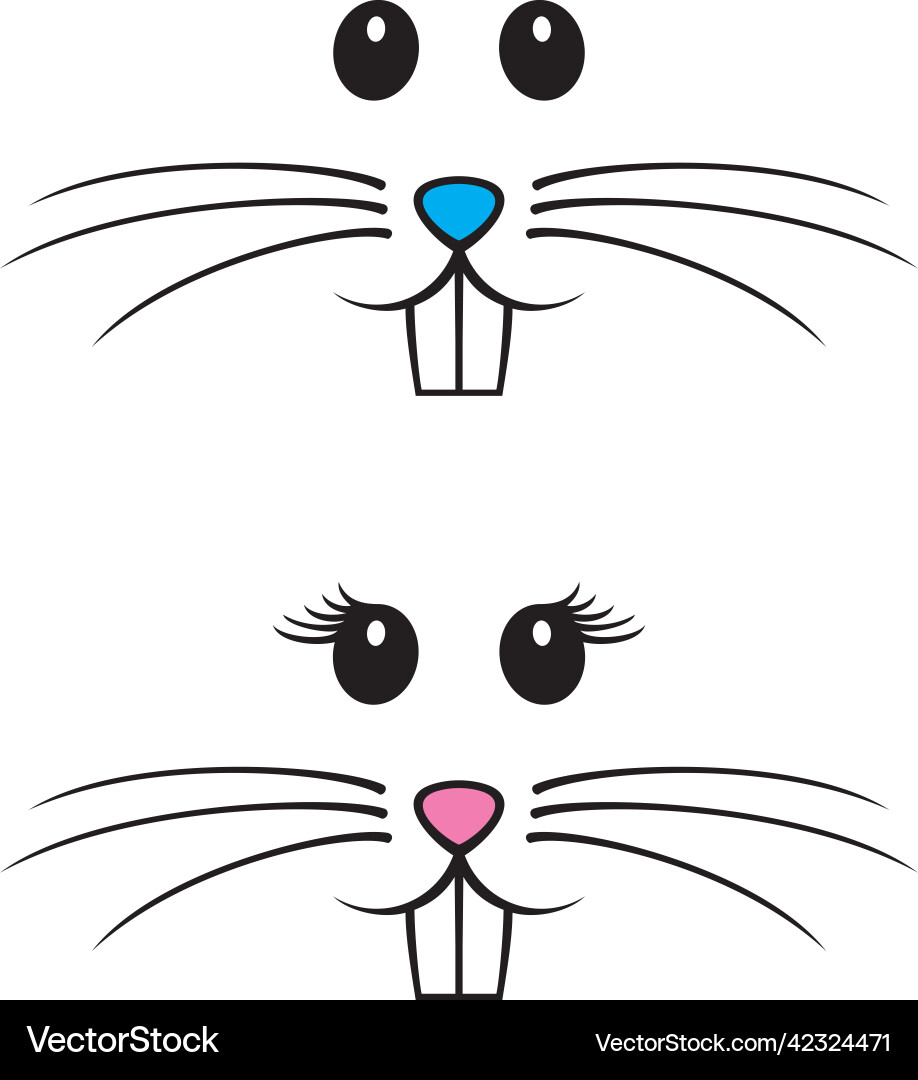 Bunny boy and girl face Royalty Free Vector Image