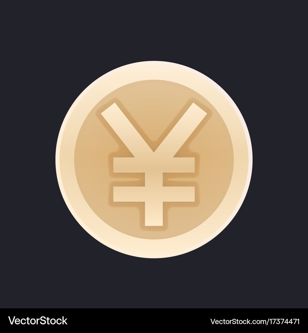 Chinese yuan coin icon Royalty Free Vector Image