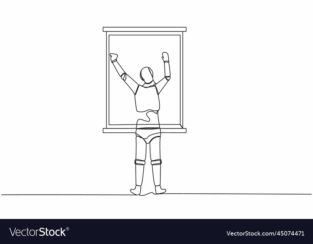 Continuous one line drawing back view relaxed Vector Image Continuous one line drawing back view relaxed Vector Image